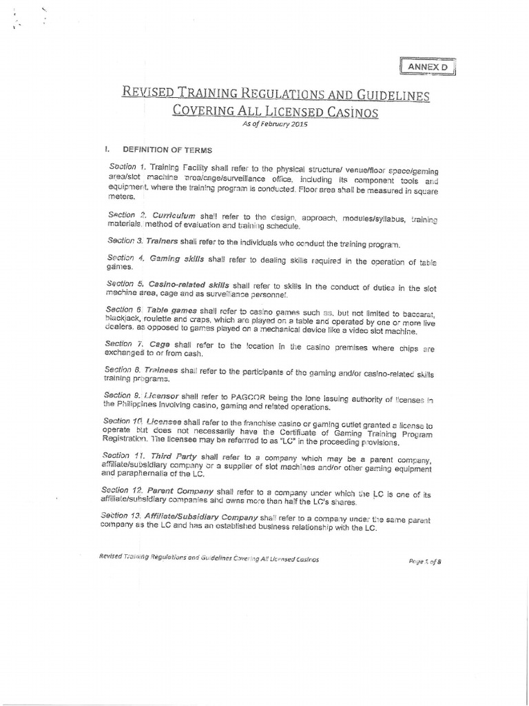 Revised Training Regulations and Guidelines | PDF