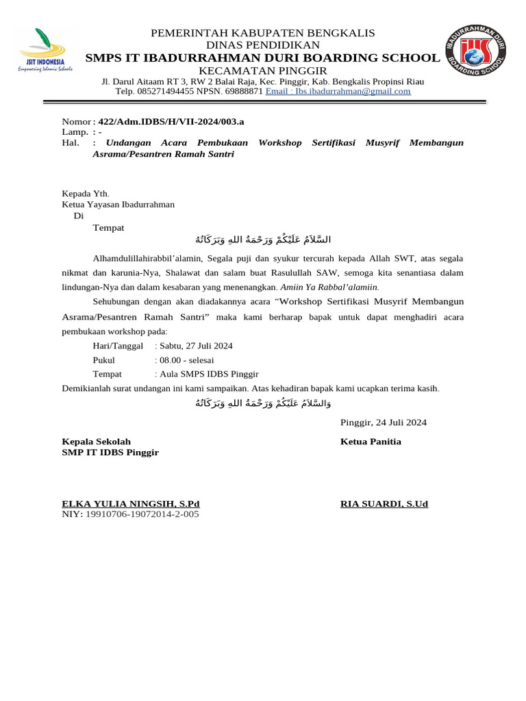 Surat Undangan Workshop | PDF