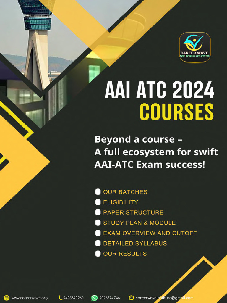 Aai Atc Exam Brochure and Courses Career Wave | PDF
