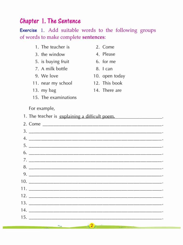 Chapter-1 For Grade 4 English Grammar | PDF