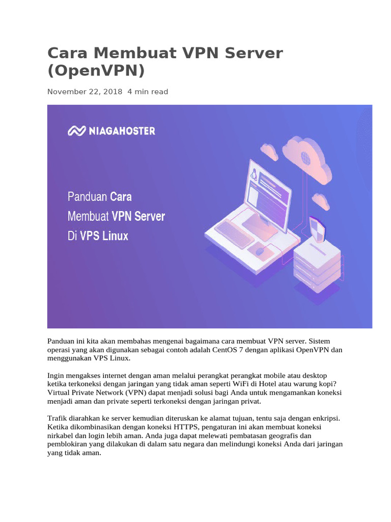 Cara Membuat VPN Server | PDF