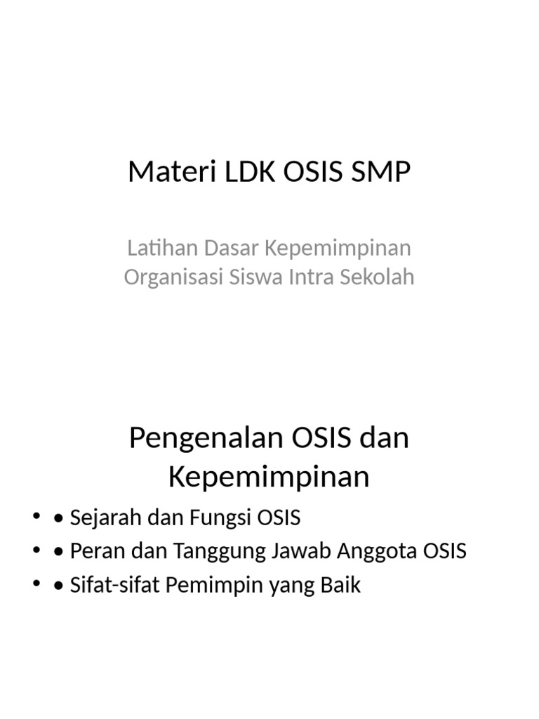 0.materi LDK OSIS SMP | PDF