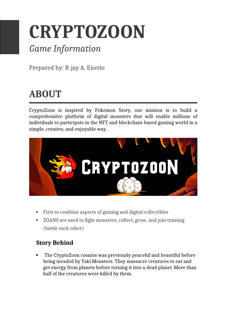 CryptoZoon Information | PDF