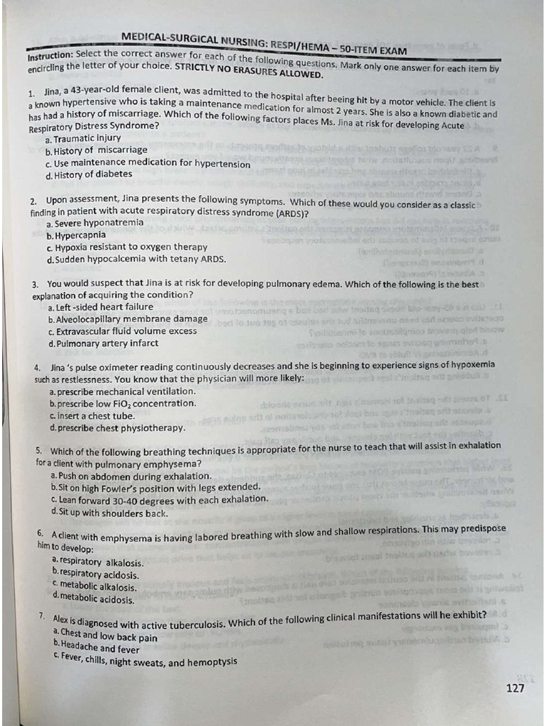 Respi Hema Review Qs | PDF