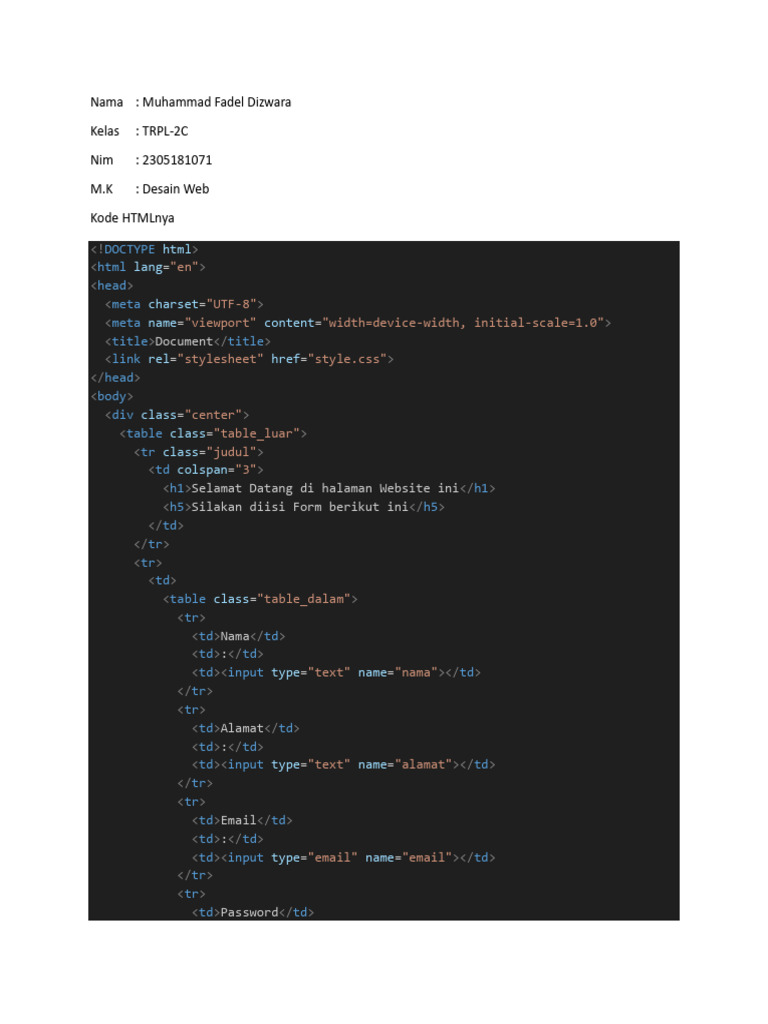 Desain Web Tugas Css | PDF