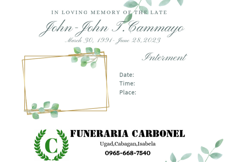 In Loving Memory of The Late | PDF
