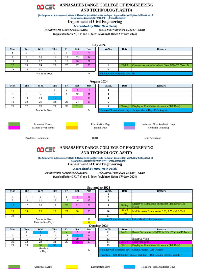 Academic Calendar | PDF