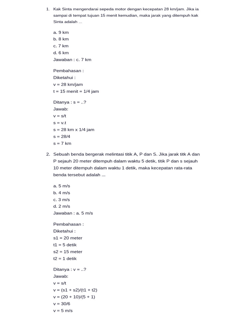 Latihan Yonatan Persiapan PAS 1 | PDF