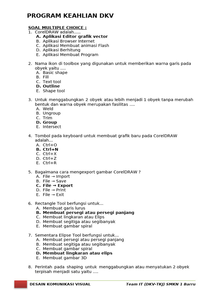 Soal PG Xi DKV Genap | PDF
