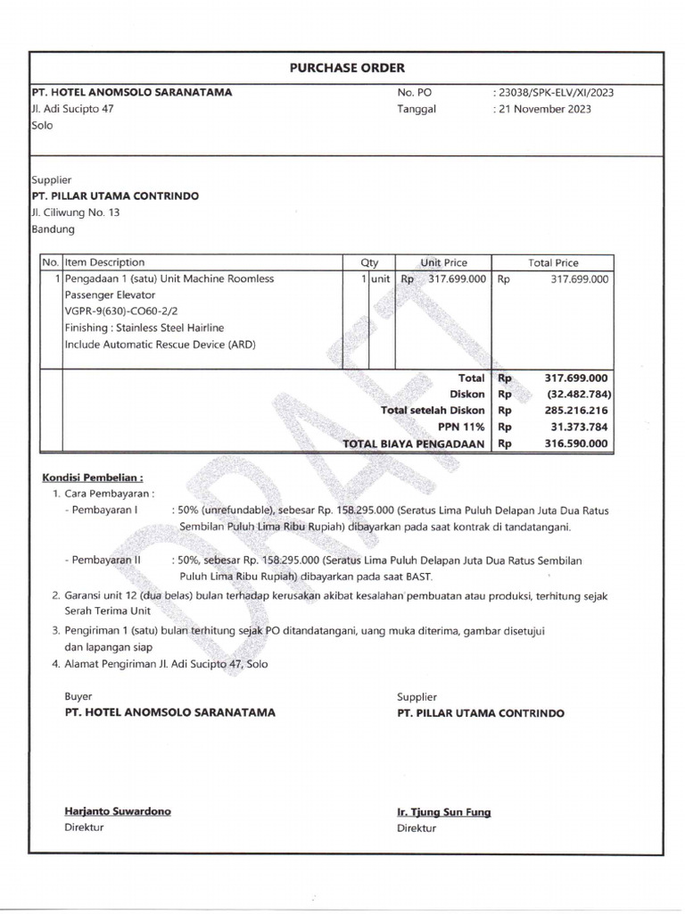 Draft PO-SPK Lor in Solo | PDF