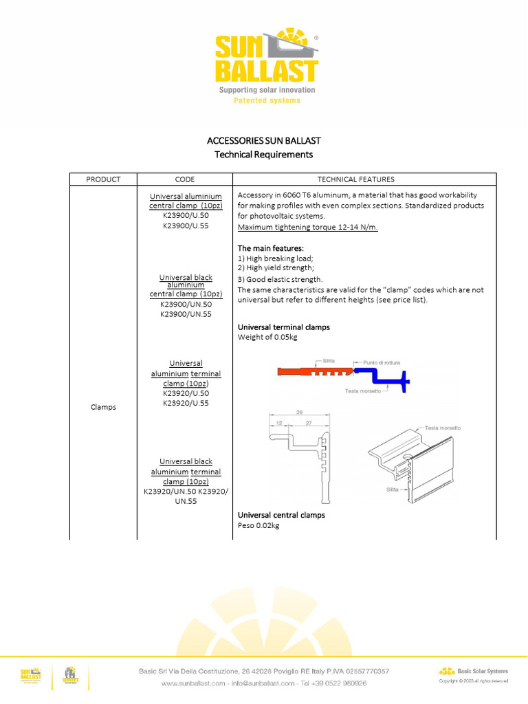 SB Technical Caracteristics Accesories en New | PDF