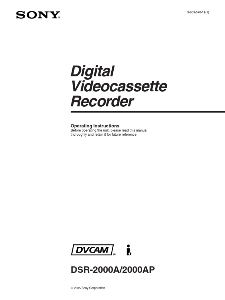DSR 2000 Ap | PDF | Video | Digital Audio
