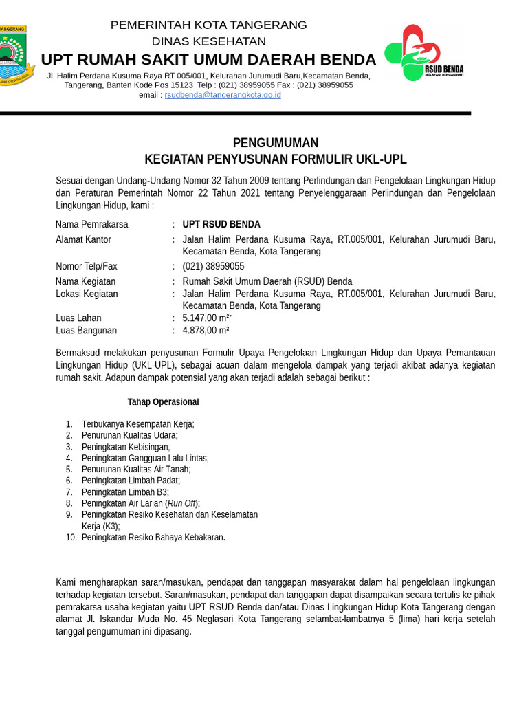 KOP RSUD Benda | PDF