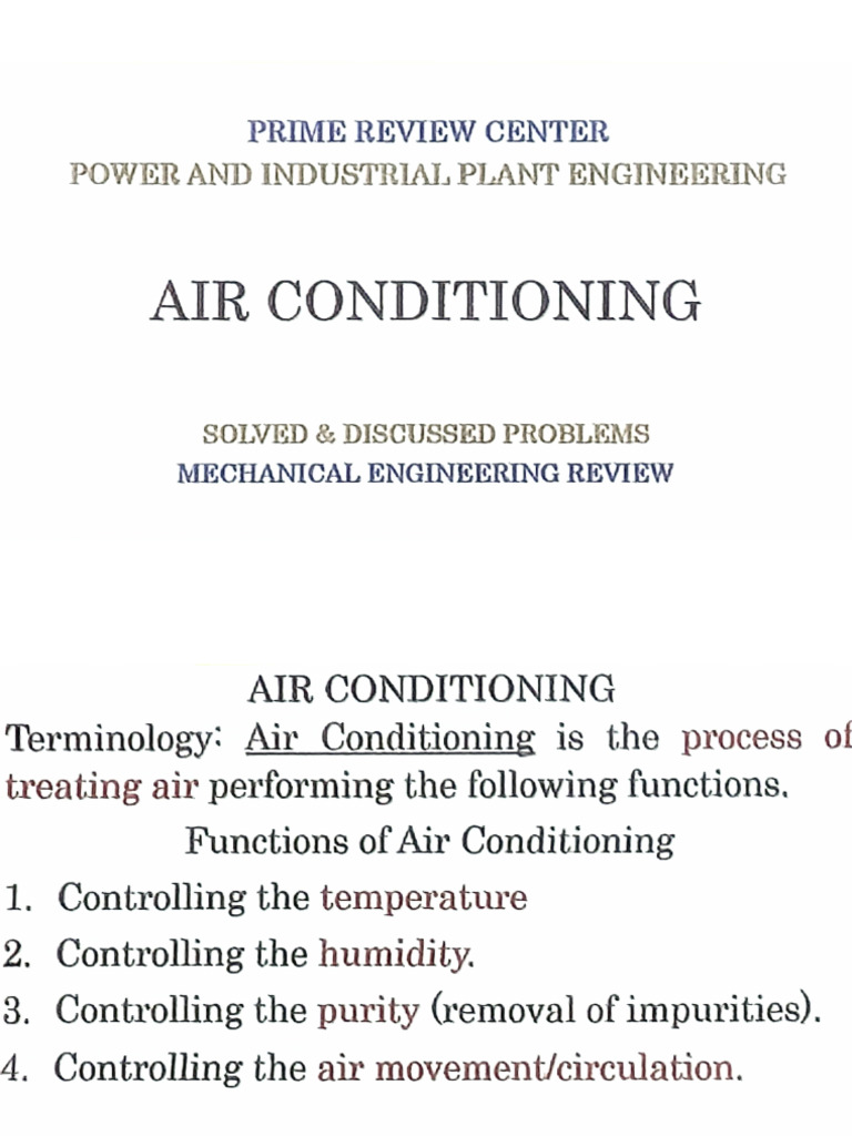 Topic 18 - Airconditioning | PDF