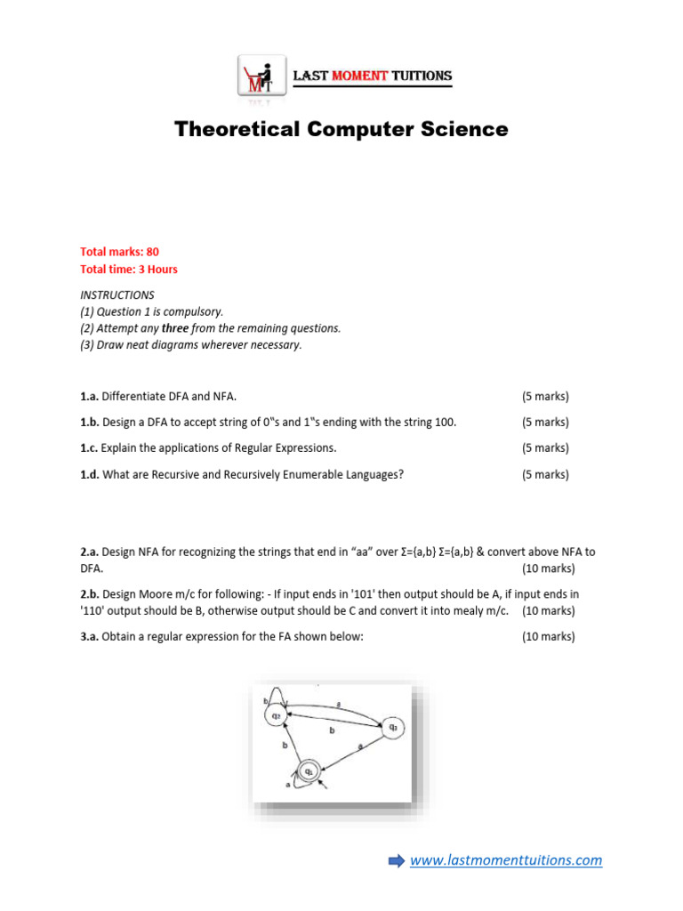 TCS Jun 19 | PDF | Syntax (Logic) | Computability Theory