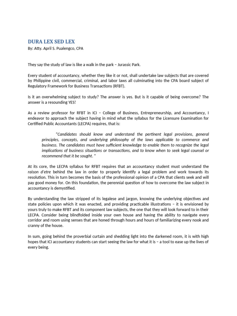 Dura Lex Sed Lex Article | PDF