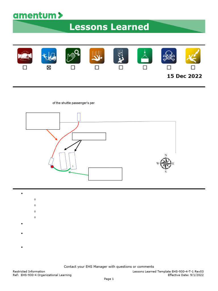 Lessons Learned - Employee Struck by Shuttle 15 Dec 2022 | PDF