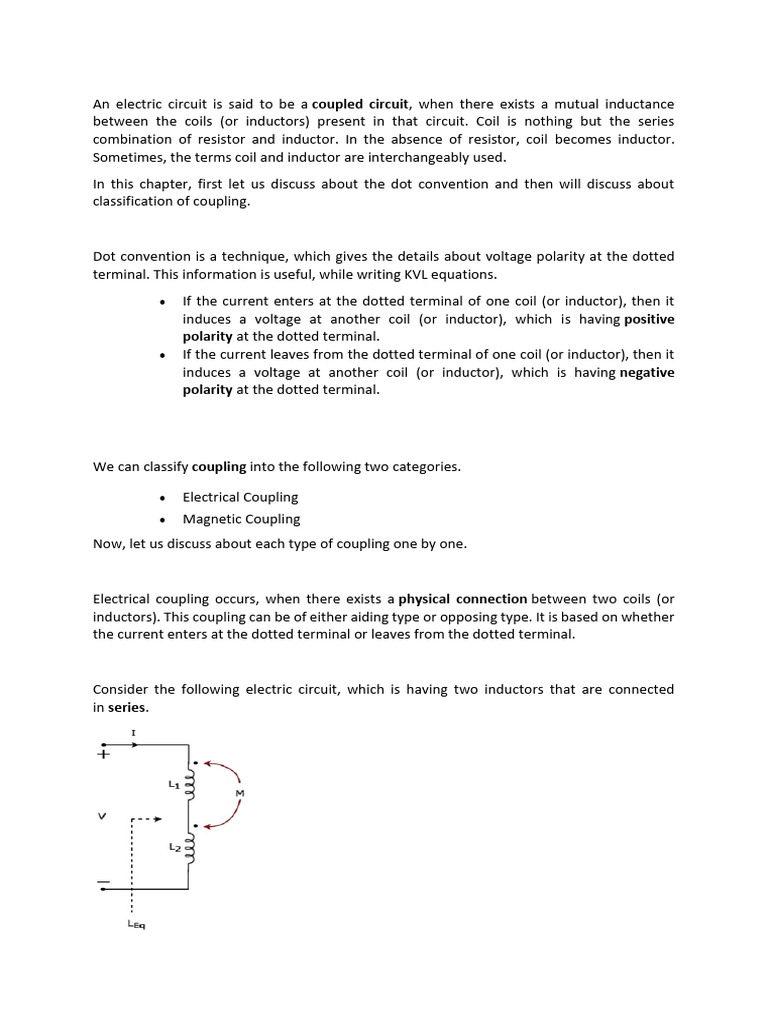 Mutual Coupled Circuits | PDF