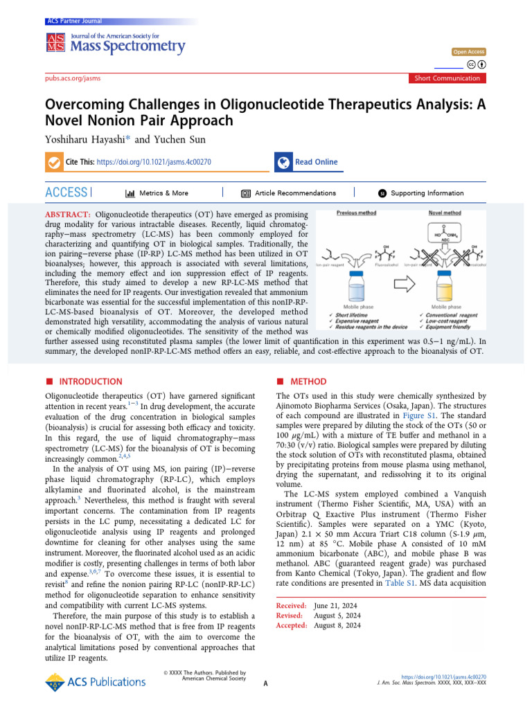 Hayashi Sun 2024 Overcoming Challenges in Oligonucleotide Therapeutics ...