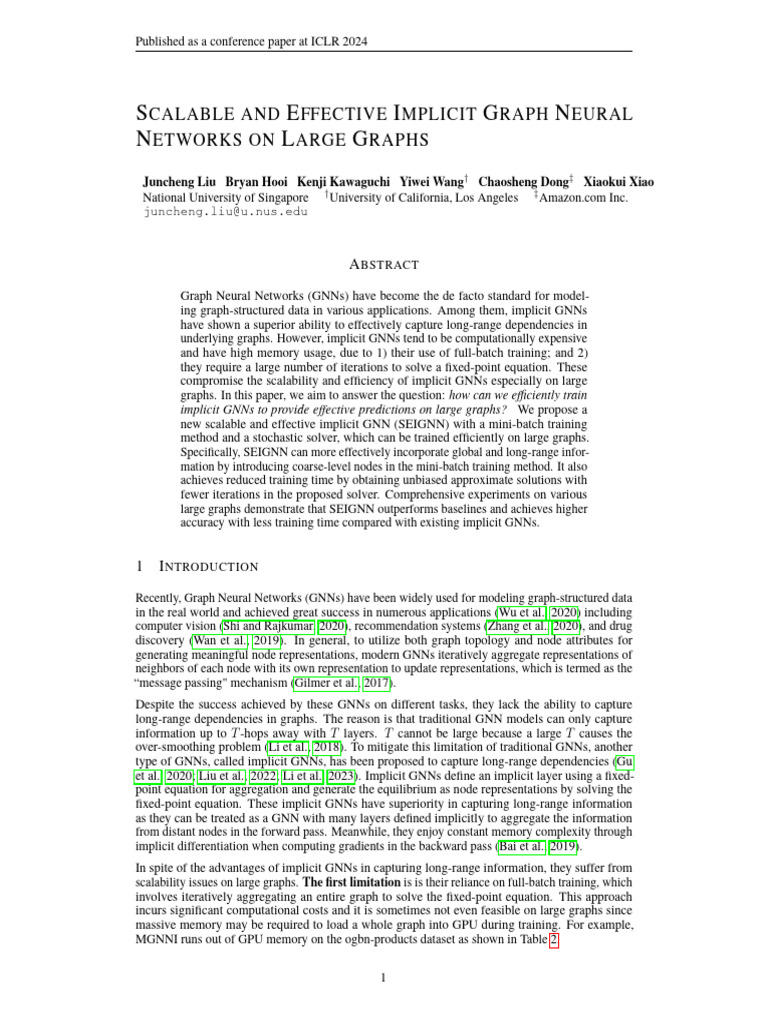 Seignn Scalable And Effective Implicit Graph Neural Networks On Large Graphs Pdf