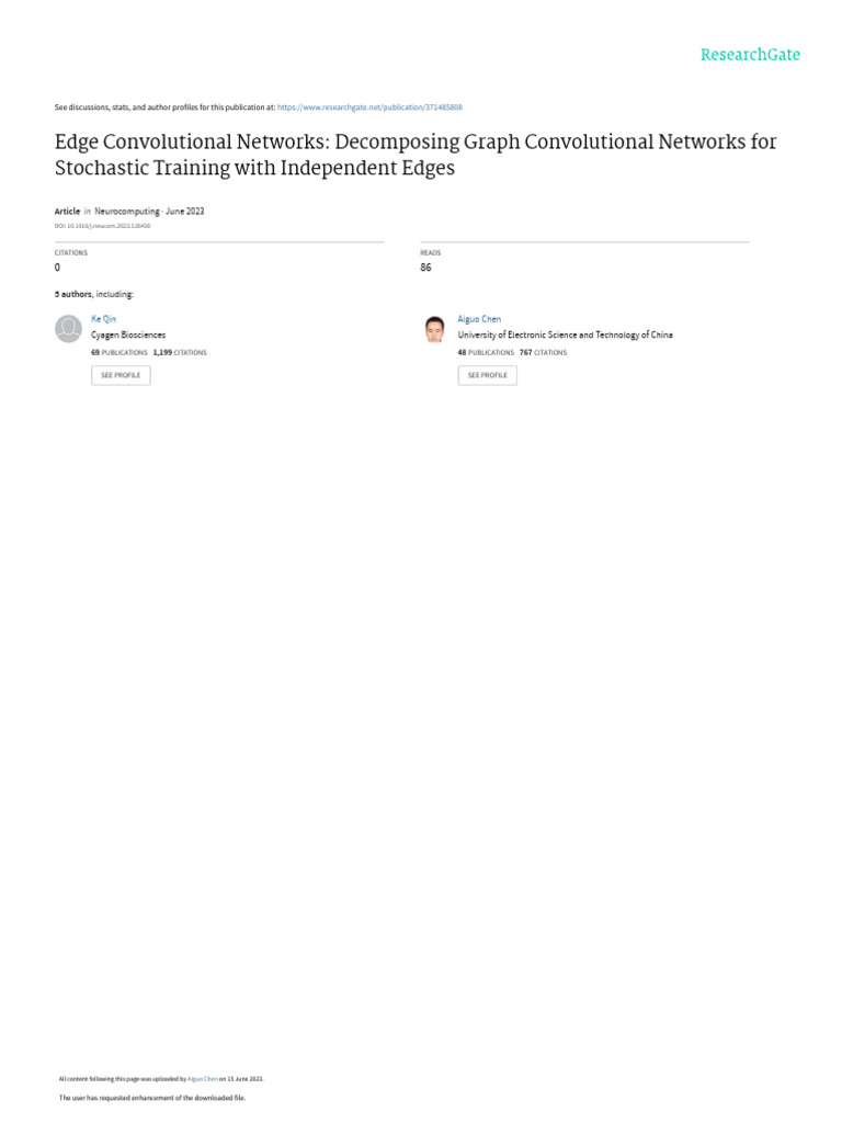 ECG-Edge Convolutional Networks - Decomposing Graph Convolutional Networks for Stochastic ...