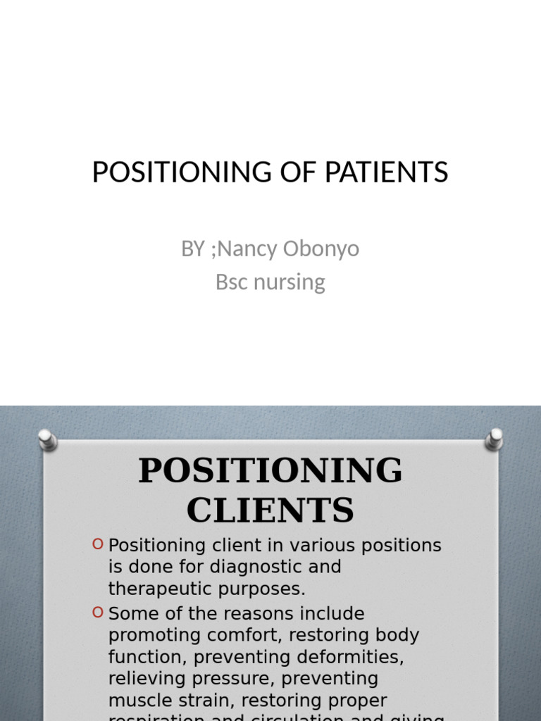 Positioning of Patients | PDF