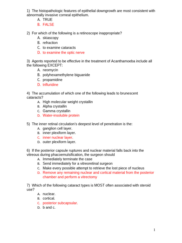 153 MCQs and OSCe Ophthalmology From BCS 2 | PDF