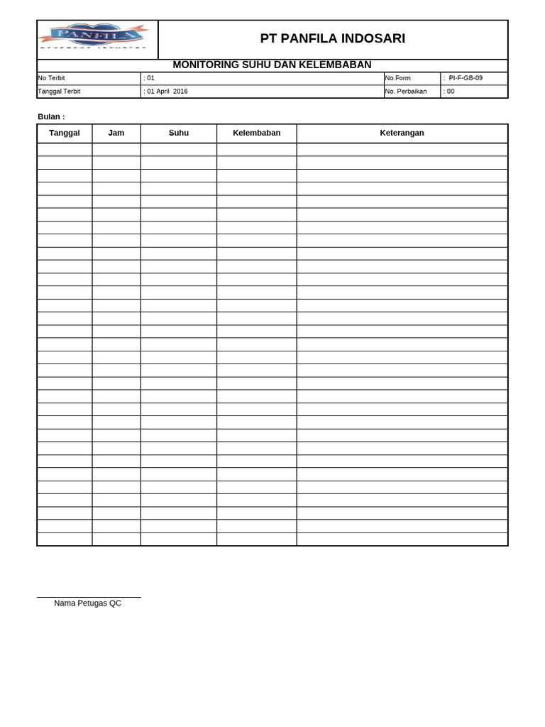Contoh Monitoring Suhu & Kelembaban | PDF