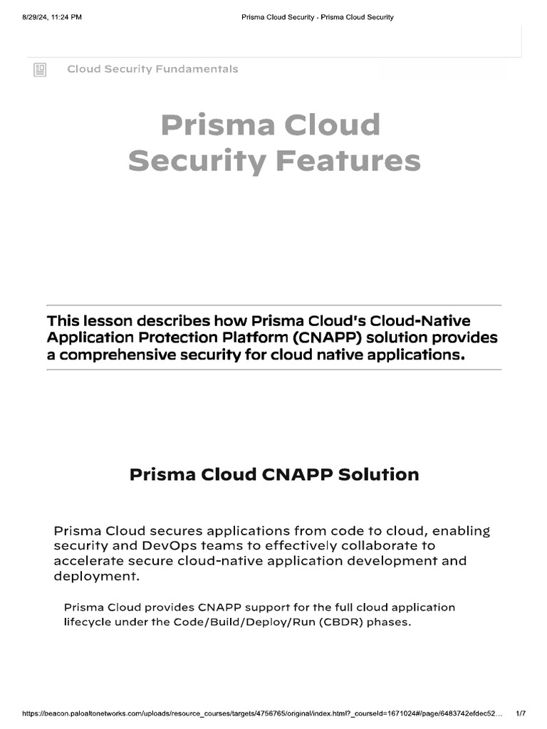 Prisma Cloud Security | PDF