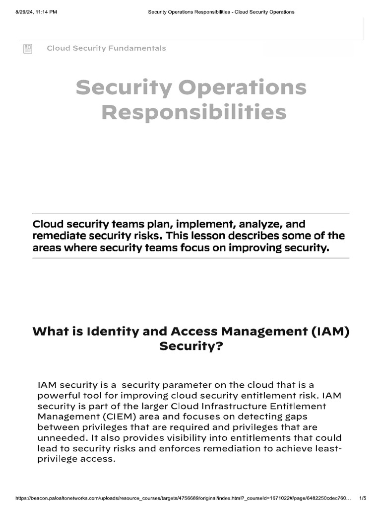 Security operations responsibilities | PDF