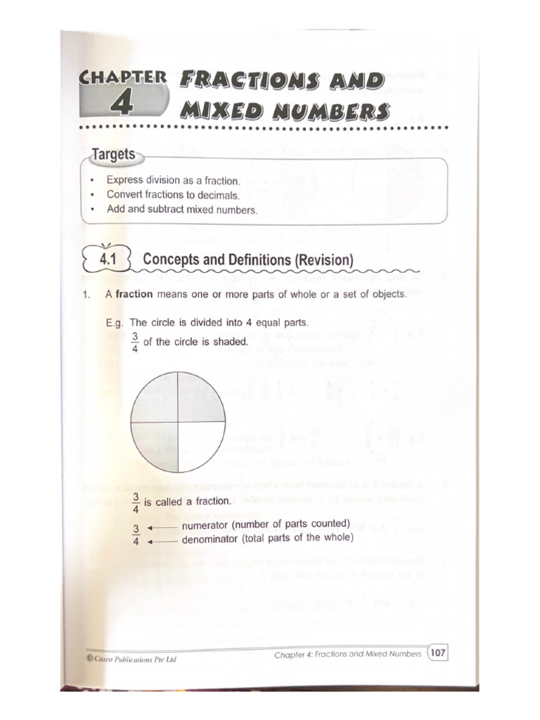 P5 Fractions & Mixed Numbers | PDF