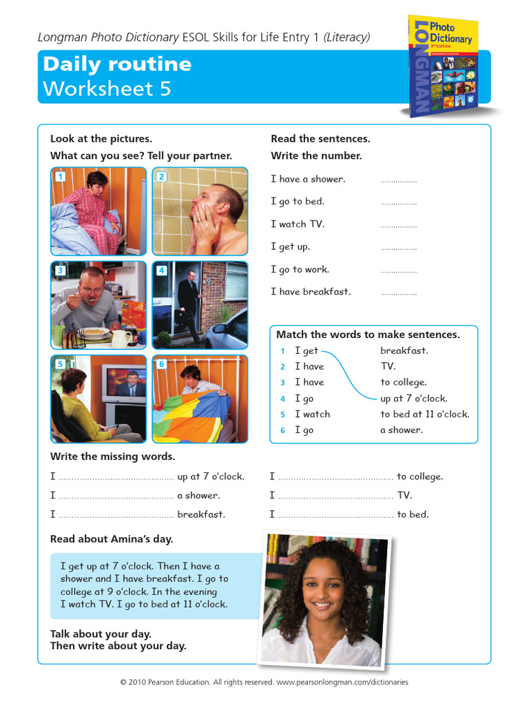Daily Routine - Pictures and Questions | PDF