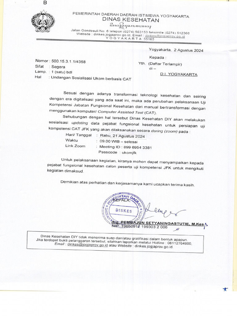 Undangan Sos UKOM - 21 Agt 2024 | PDF