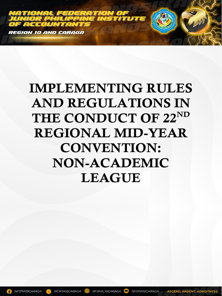 Nfjpiar10caraga - Irr For Non Academic League - 22ND Rmyc 2024 | PDF