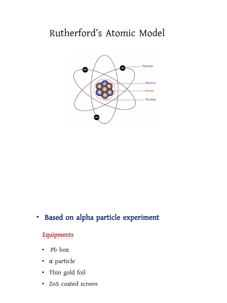 Rutherfords Model | PDF | Atomic Nucleus | Atoms