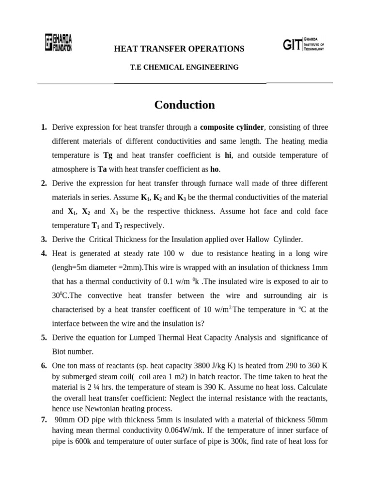 Heat Transfer Operations in Engineering | PDF | Heat Transfer | Thermal Conduction