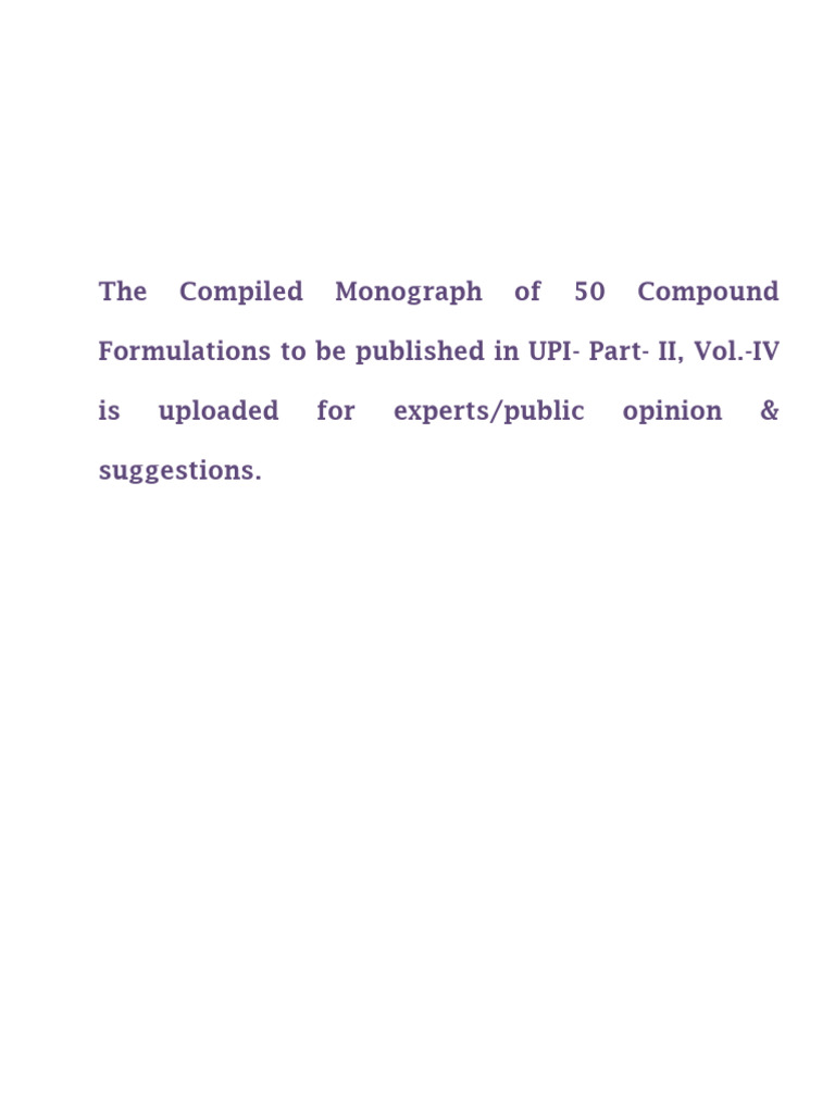 Monograph of 50 Compound Formulations - 1745 | PDF | Thin Layer ...