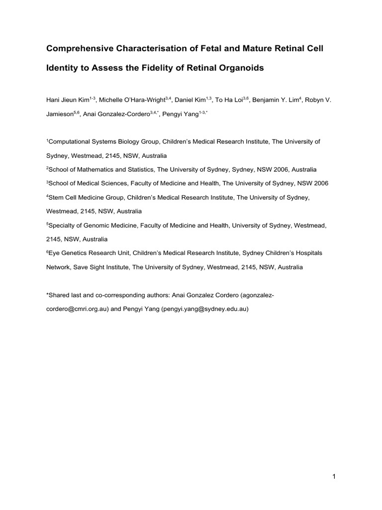 2022-Kim-Comprehensive Characterisation of Fetal and Mature Retinal ...