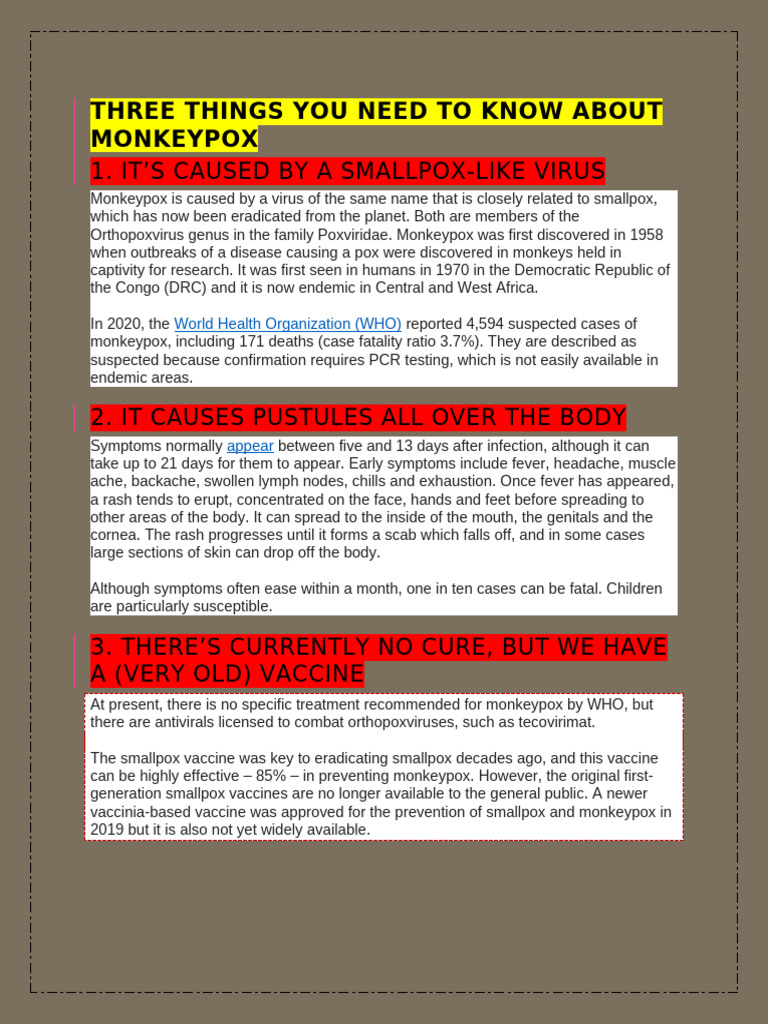 Monkey Pox1 | PDF