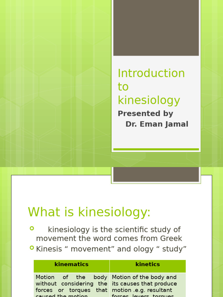 Kinesiology Part 1 | PDF