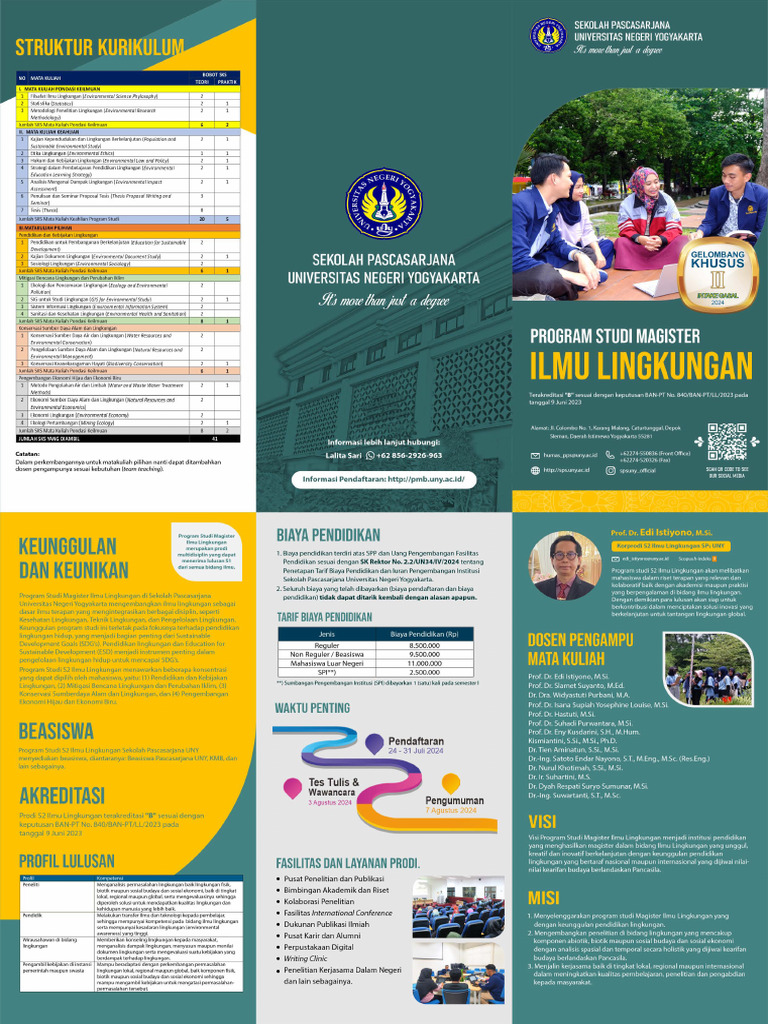 Leaflet - Prodi S2 Ilmu Lingkungan SPs UNY - Gel Khusus II - 2024 | PDF