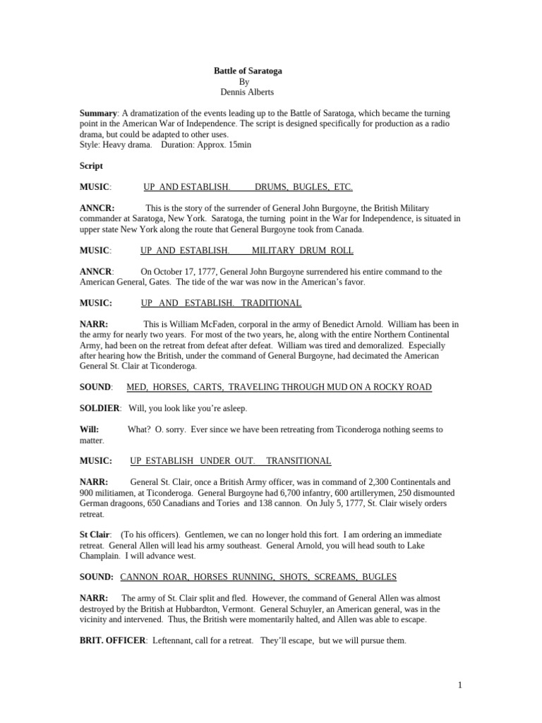 Battle of Saratoga | PDF