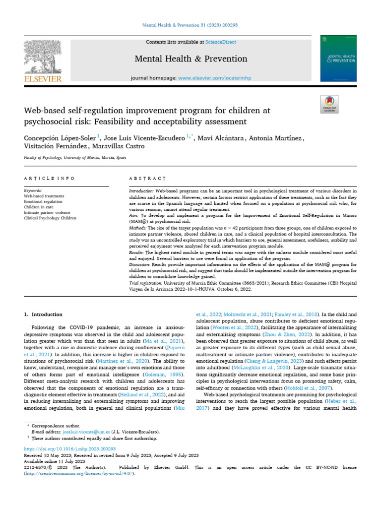 Web-Based Self-Regulation Improvement Program For Children at ...