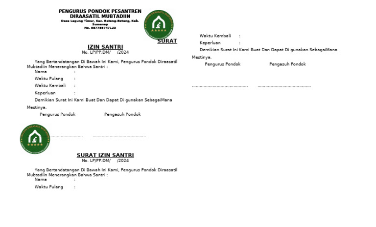 Pengurus Pondok Pesantren | PDF