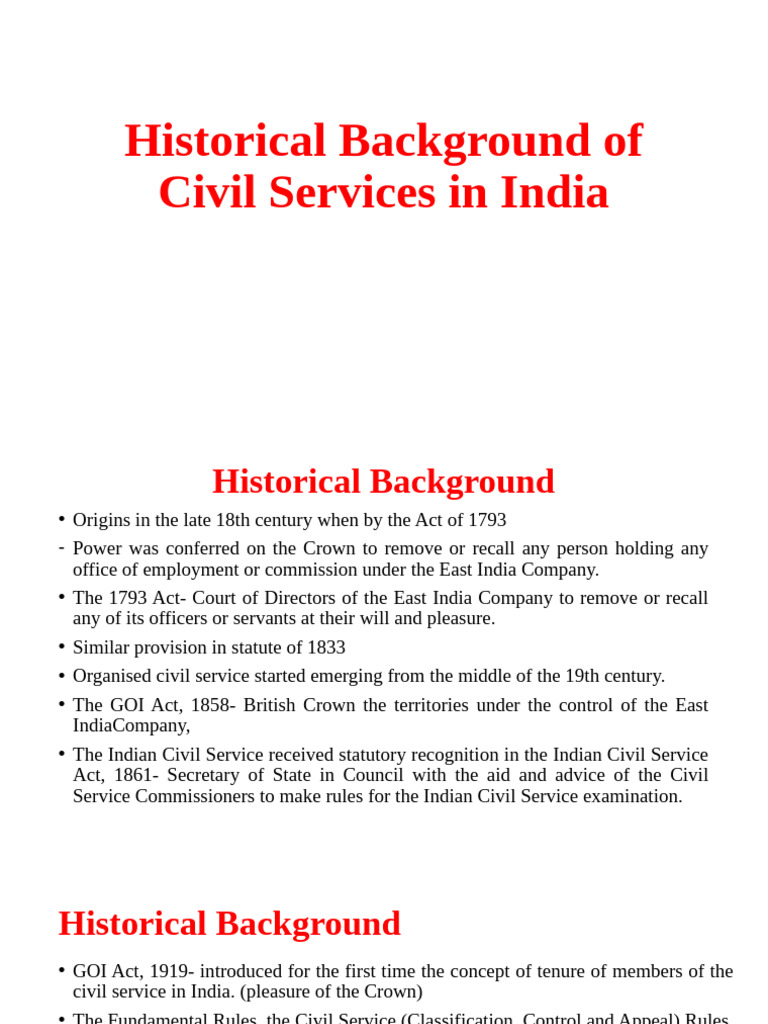 Historical Background of The Civil Services in India | PDF