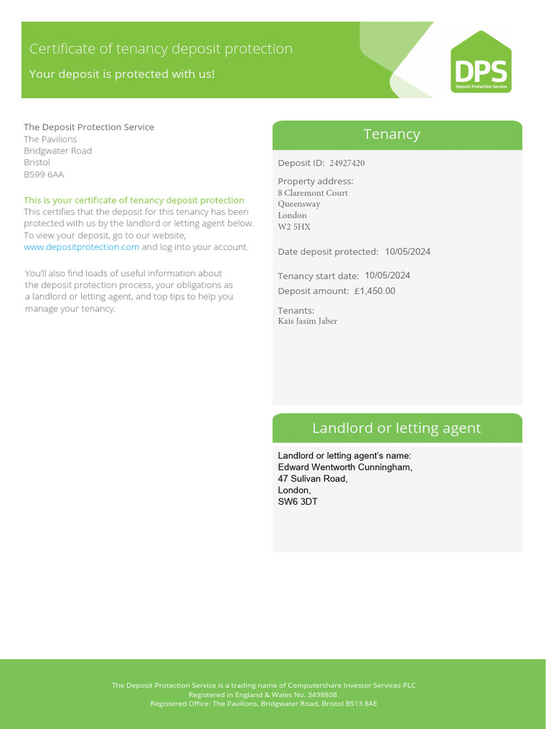 Deposit Protection Scheme | PDF