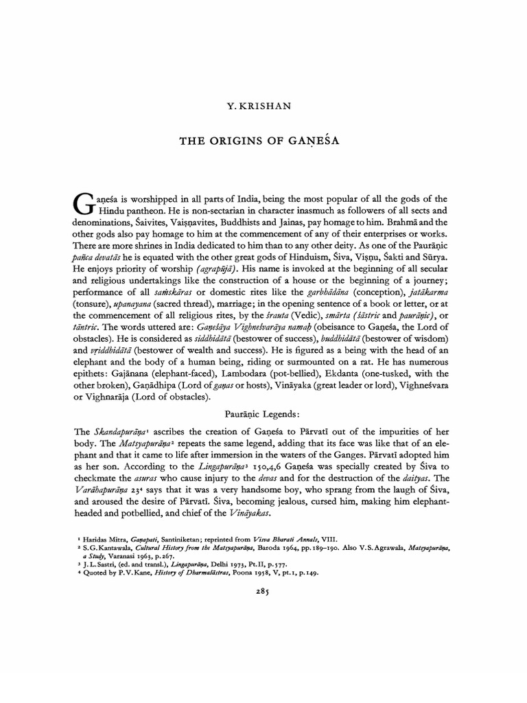 The Origins of Ga Eśa | PDF