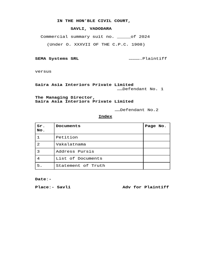 Commercial Suit | PDF