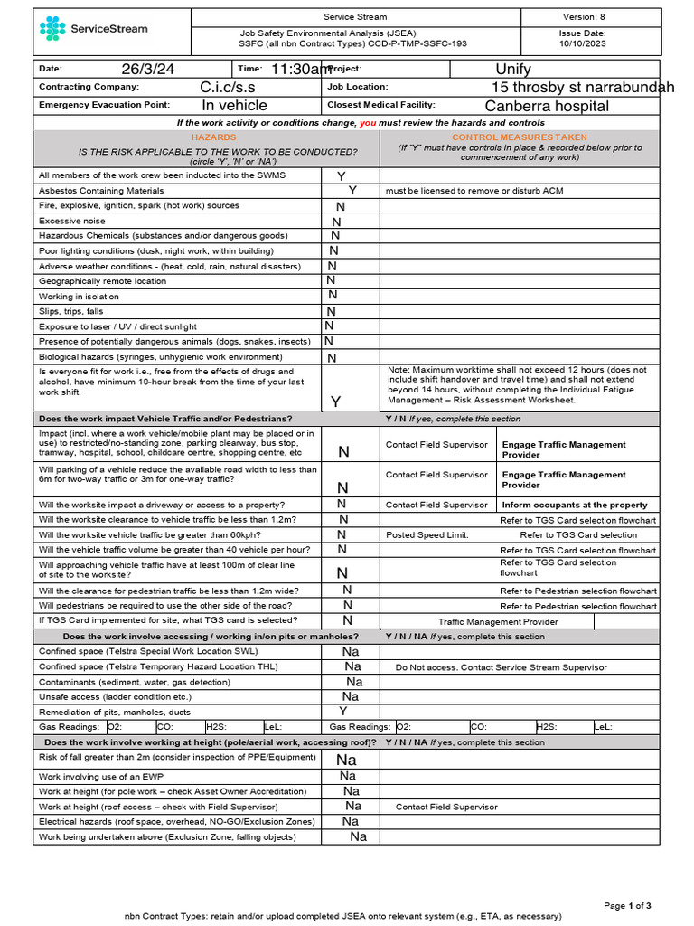 JSEA - SSFC V8.0 (Fillable - Printable) | PDF