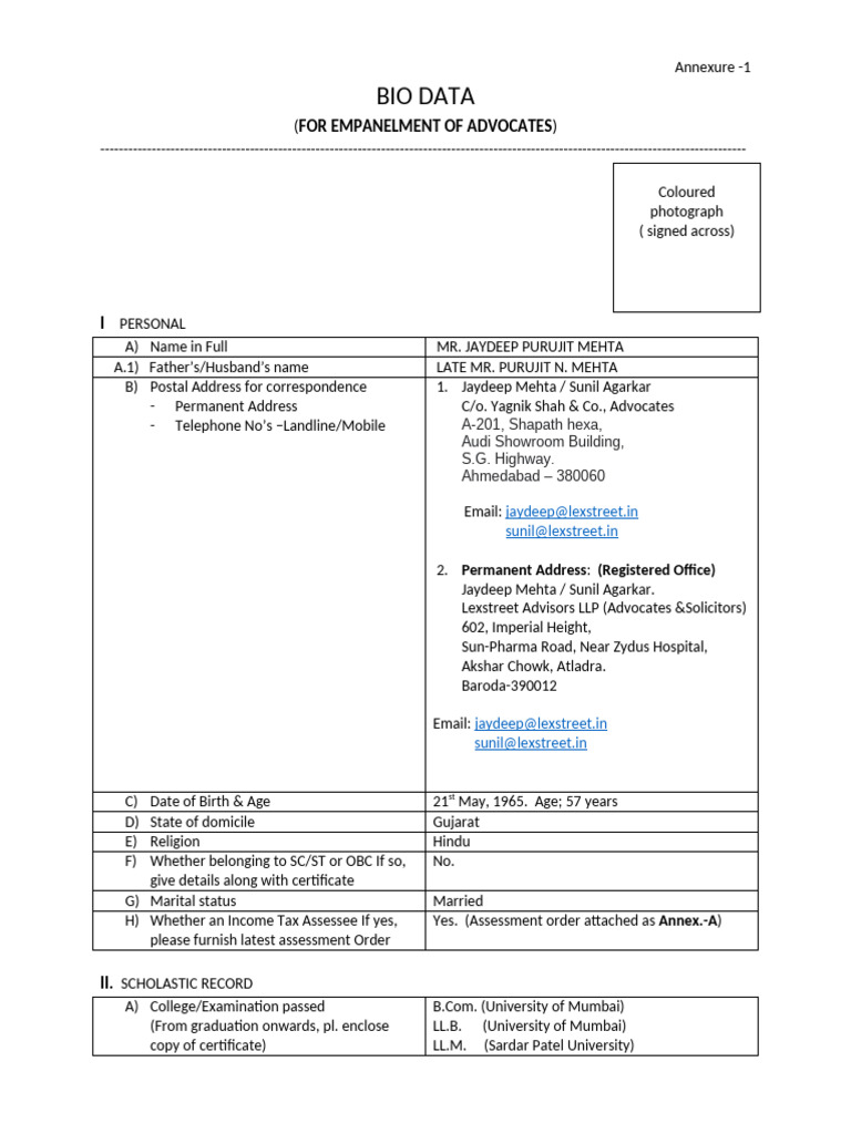 Application-Empanelment of Advocates | PDF